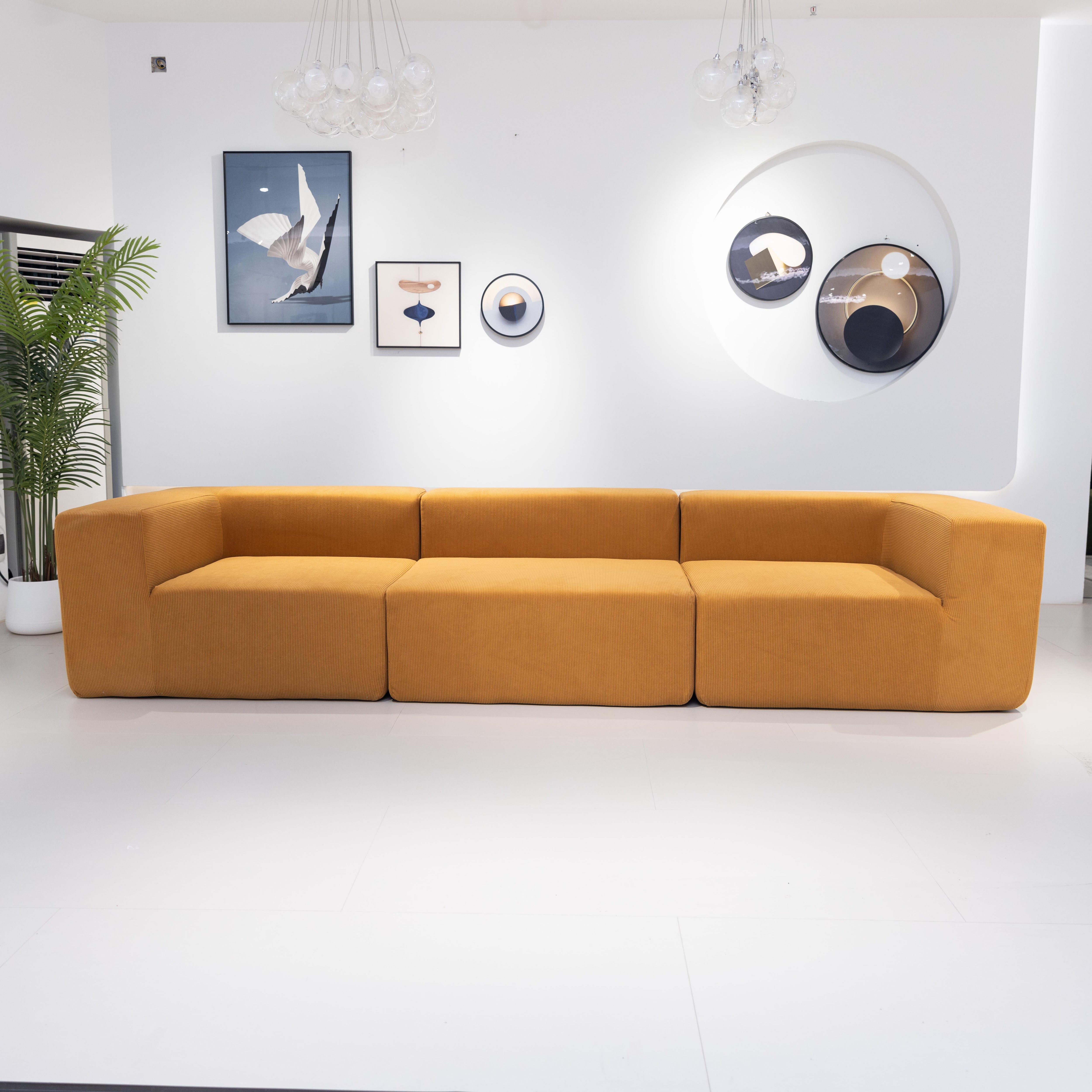 Luca Three Seater Modular Lounge - Golden Brown